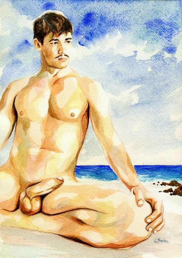 Gay Male Nude Relax On The Beach Phnix