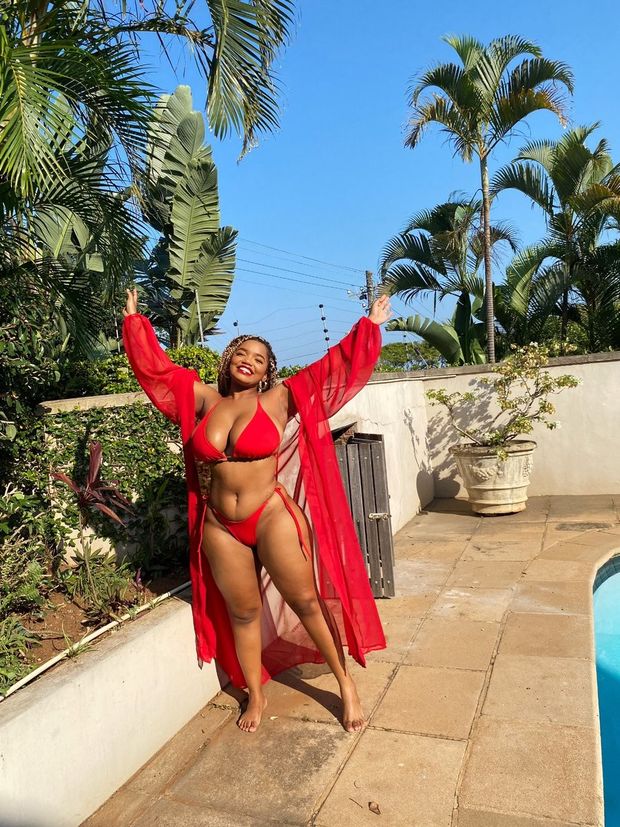 Jessica Mkhize Looking Beautiful In Her Red Bikini Cufo510